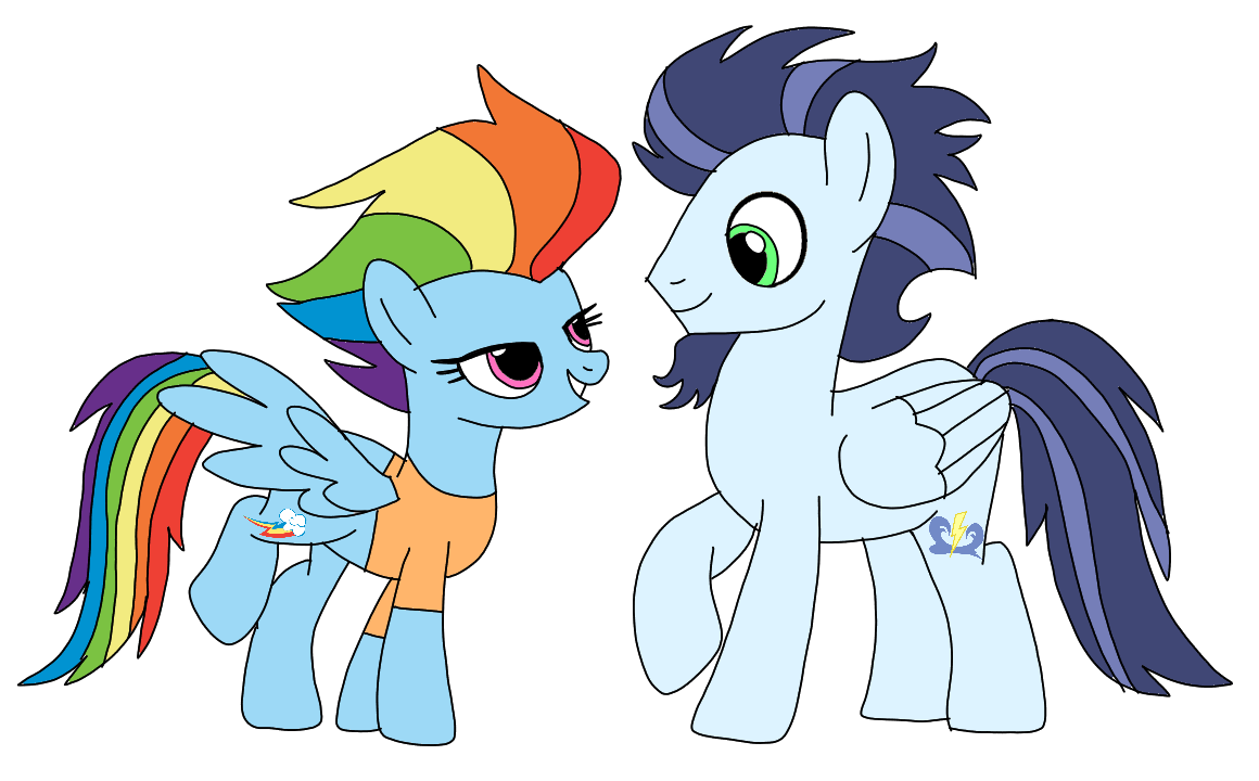 #3312757 - safe, artist:dasher666, rainbow dash, soarin', pegasus, pony ...