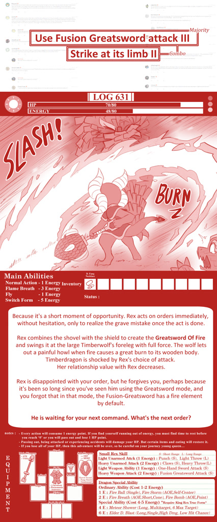 #3294951 - safe, artist:vavacung, oc, oc:king rex, dragon, timber wolf, comic:the adventure logs ...