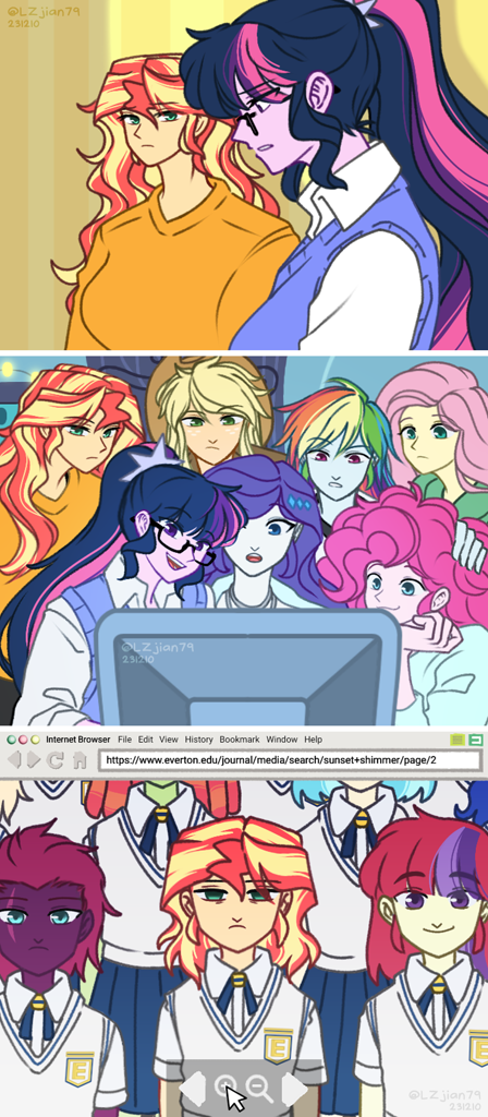 #3296580 - safe, artist:lzjian79, applejack, coco pommel, fizzlepop berrytwist, fluttershy ...