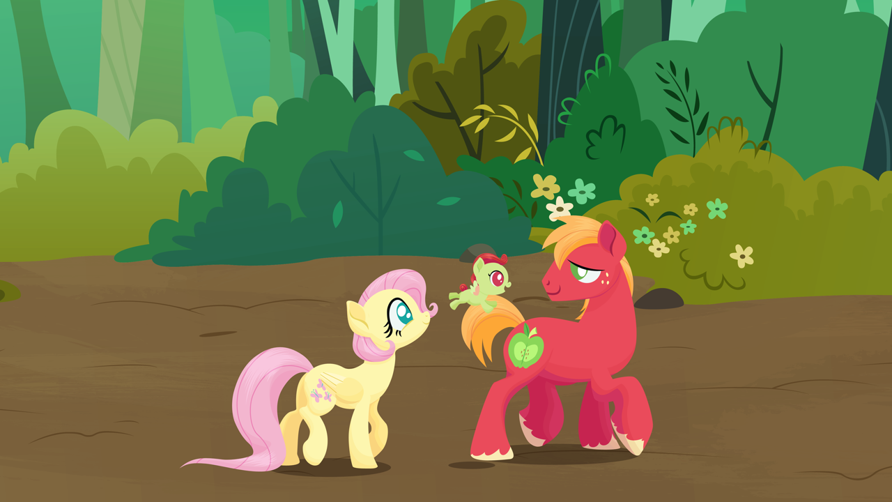 #3296715 - safe, anonymous artist, big macintosh, fluttershy, oc, oc:late riser, earth pony ...