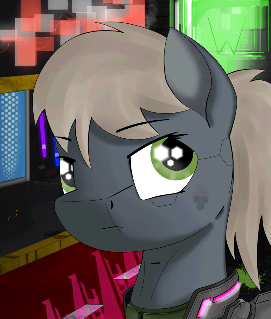 #3297352 - safe, artist:zocidem, oc, oc only, oc:headspace, cyborg ...