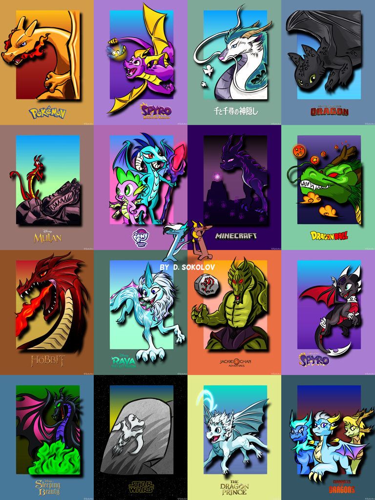 #3297473 - safe, artist:dzhu.sokolov, princess ember, spike, charizard ...