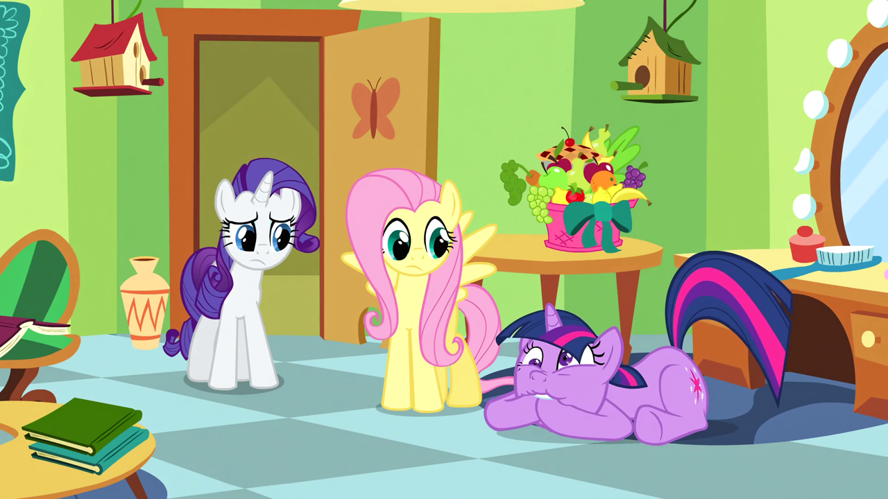 #3320438 - safe, screencap, fluttershy, rarity, twilight sparkle ...