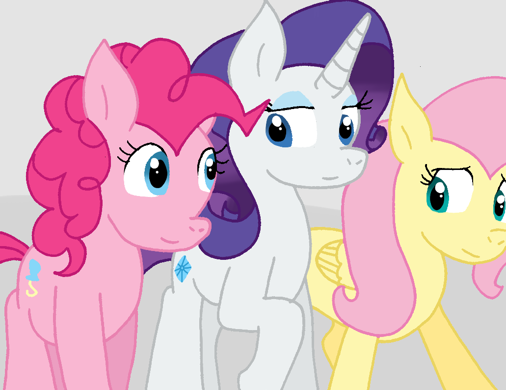 #3321082 - safe, artist:cmara, fluttershy, pinkie pie, rarity, earth ...