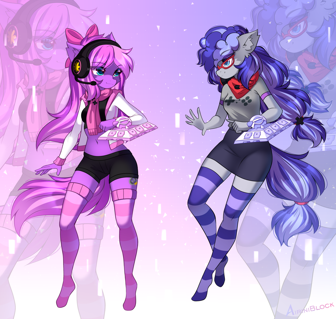 #3321157 - safe, alternate version, artist:airiniblock, oc, oc only, oc:cinnabyte, oc:lillybit ...