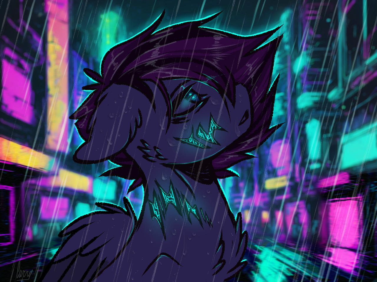 #3321314 - safe, artist:curryrice, oc, oc only, cyborg, cyborg pony ...