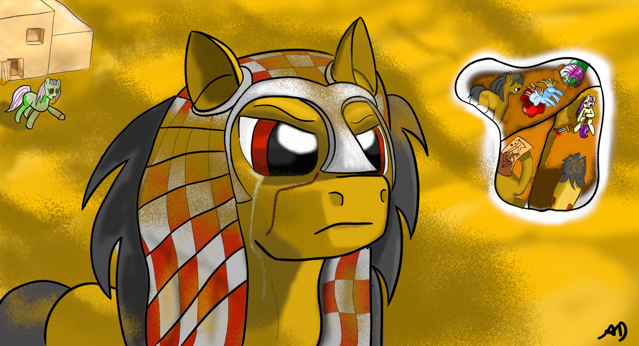 #3321493 - semi-grimdark, artist:atrademonica, oc, oc only, pony, blood ...