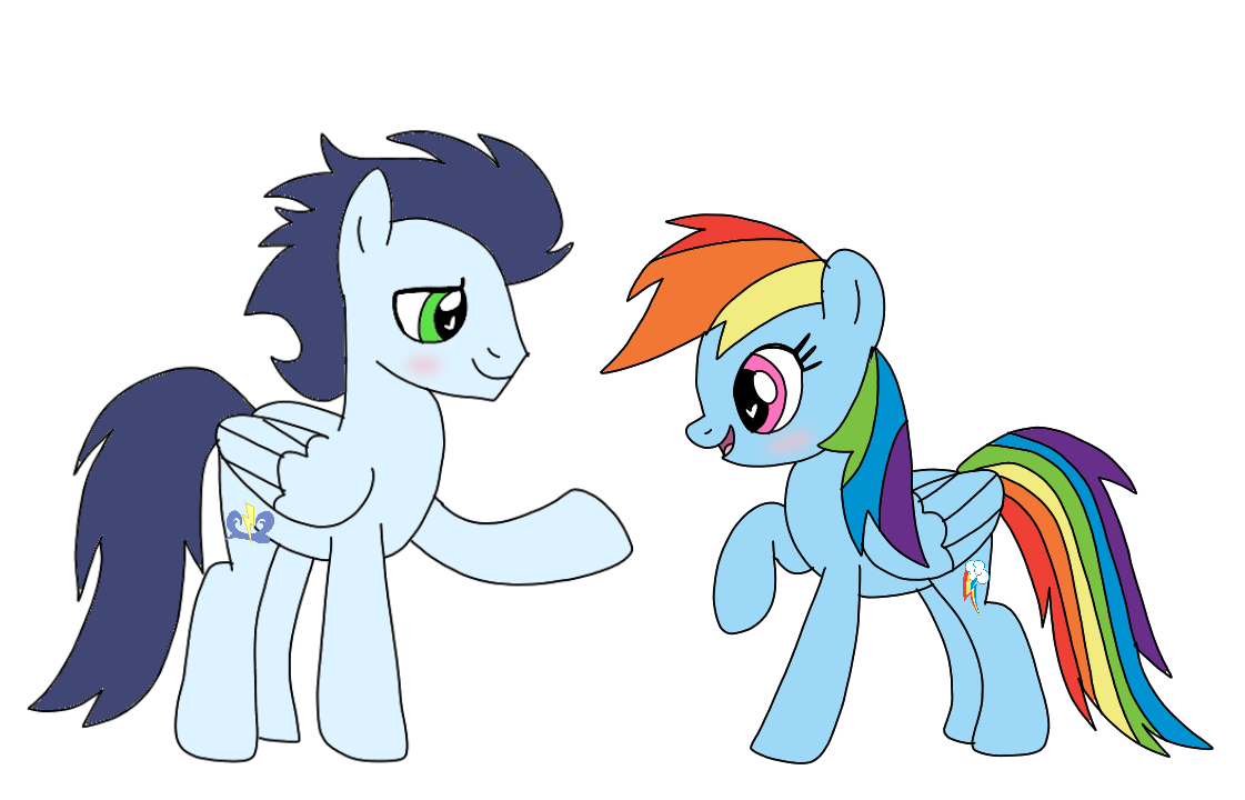 #3323468 - safe, artist:dasher666, rainbow dash, soarin', pegasus, pony ...