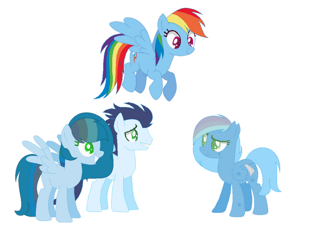 #3323586 - safe, artist:xxbrowniepawxx, rainbow dash, soarin', pegasus ...