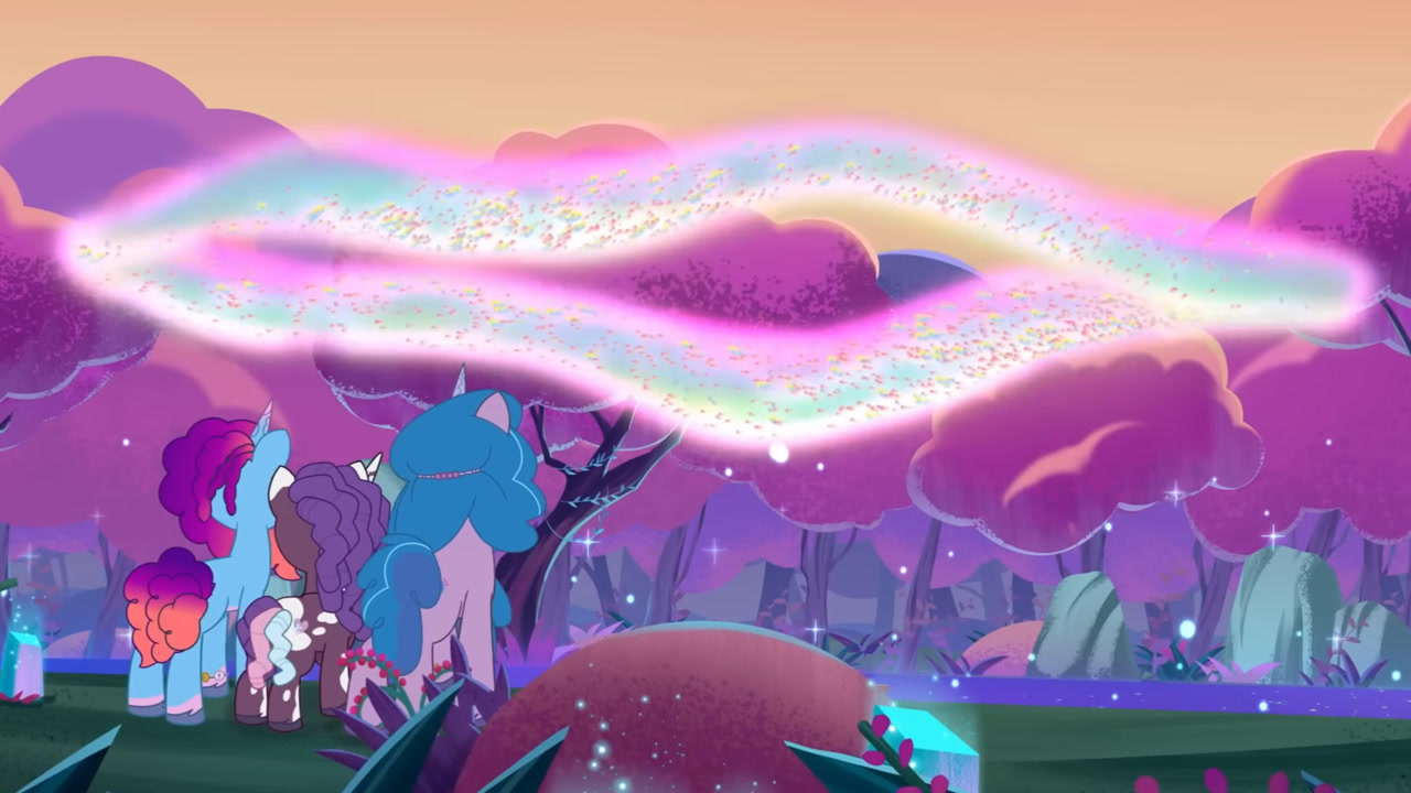 #3313594 - safe, screencap, izzy moonbow, misty brightdawn, violette rainbow, breezie, pony ...