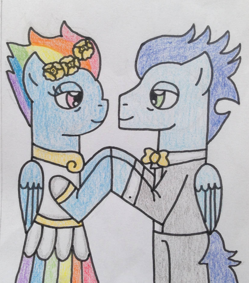 #3326389 - safe, artist:dragonpriness, rainbow dash, soarin', pegasus ...