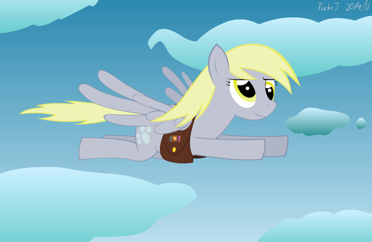 #3327154 - safe, artist:turbojuk, derpy hooves, pegasus, g4, cloud ...