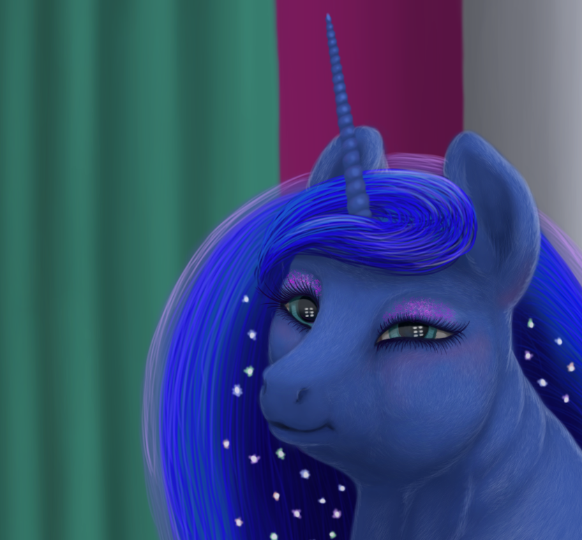 #3327548 - safe, artist:soobel, princess luna, alicorn, pony, bust ...