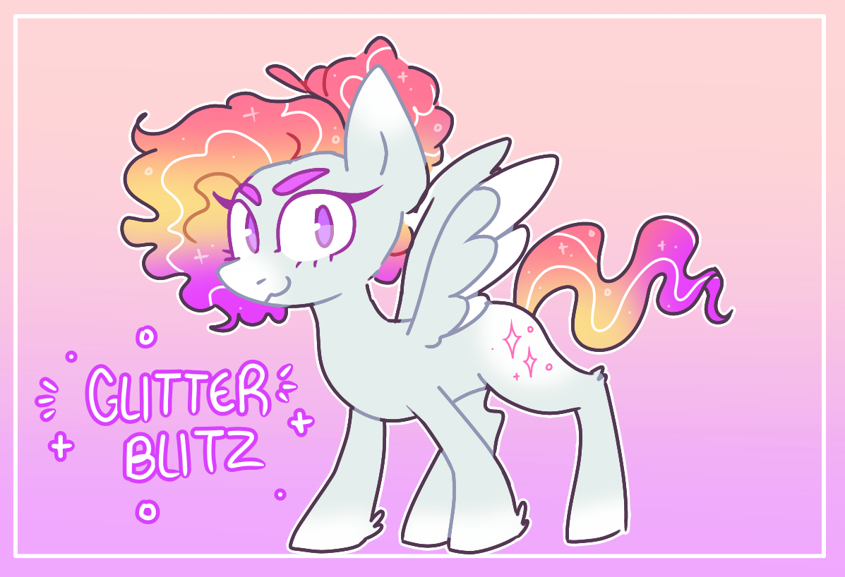 #3328664 - safe, artist:bunnykitty13, oc, oc only, oc:glitter blitz, pegasus, pony, g4, :3 ...