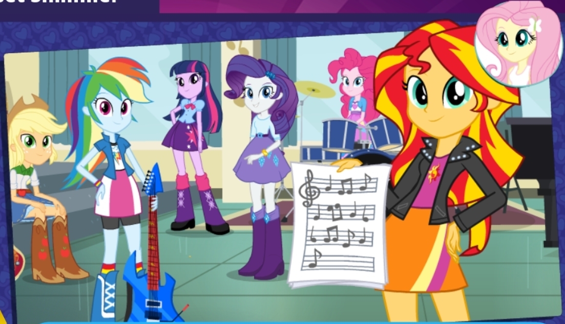 #3329926 - safe, applejack, fluttershy, pinkie pie, rainbow dash, rarity, sunset shimmer ...