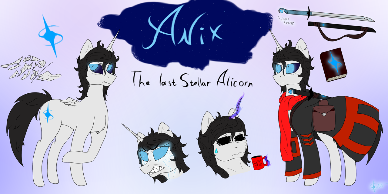 #3330479 - safe, artist:anix_space, oc, oc only, oc:anix, alicorn, pony, alicorn oc, horn, male ...