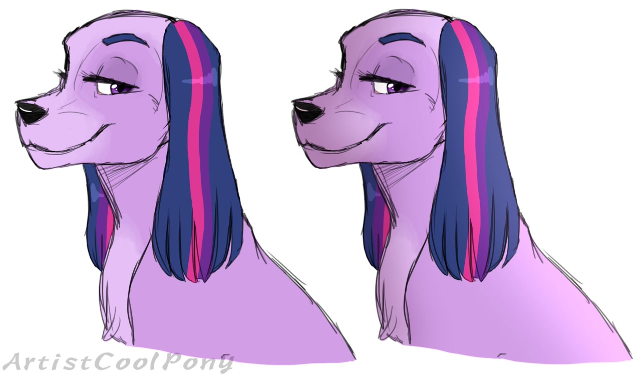 #3314441 - safe, artist:artistcoolpony, twilight sparkle, dog, g4 ...