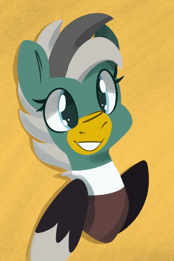 #3316453 - safe, artist:modularpon, oc, oc:duk, duck pony, animated, bust, ear flick, gif, happy ...