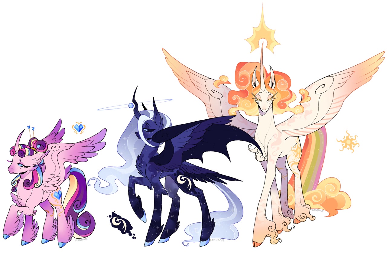 #3318136 - safe, artist:finnspaace, princess cadance, princess celestia ...