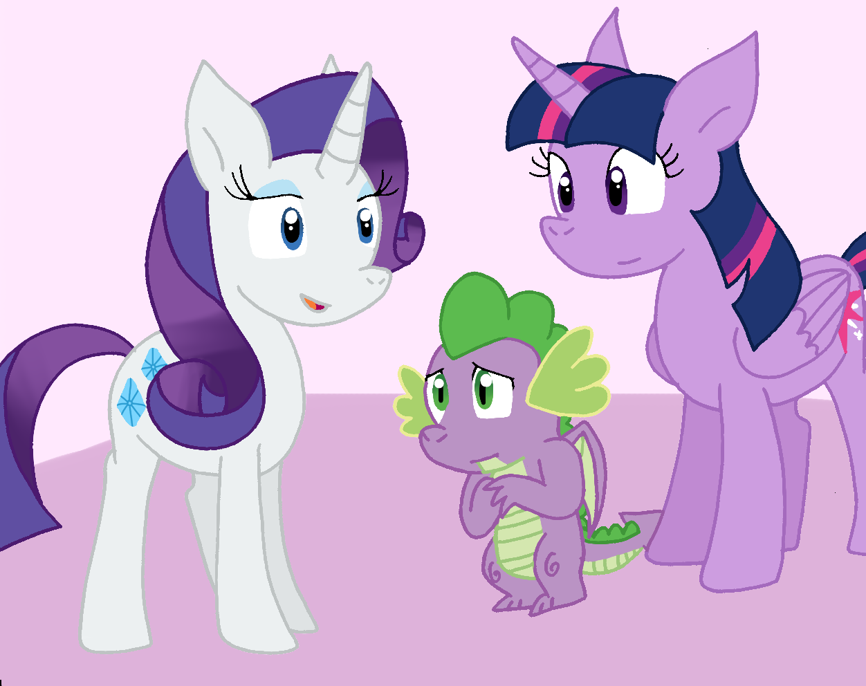 #3318241 - safe, artist:cmara, rarity, spike, twilight sparkle, alicorn, dragon, pony, unicorn ...