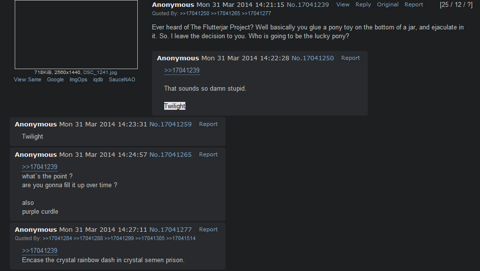#3334363 - suggestive, /mlp/, 2014, 4chan, 4chan screencap, brony ...