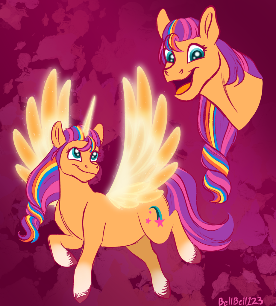 #3334958 - safe, artist:bella-pink-savage, sunny starscout, alicorn ...