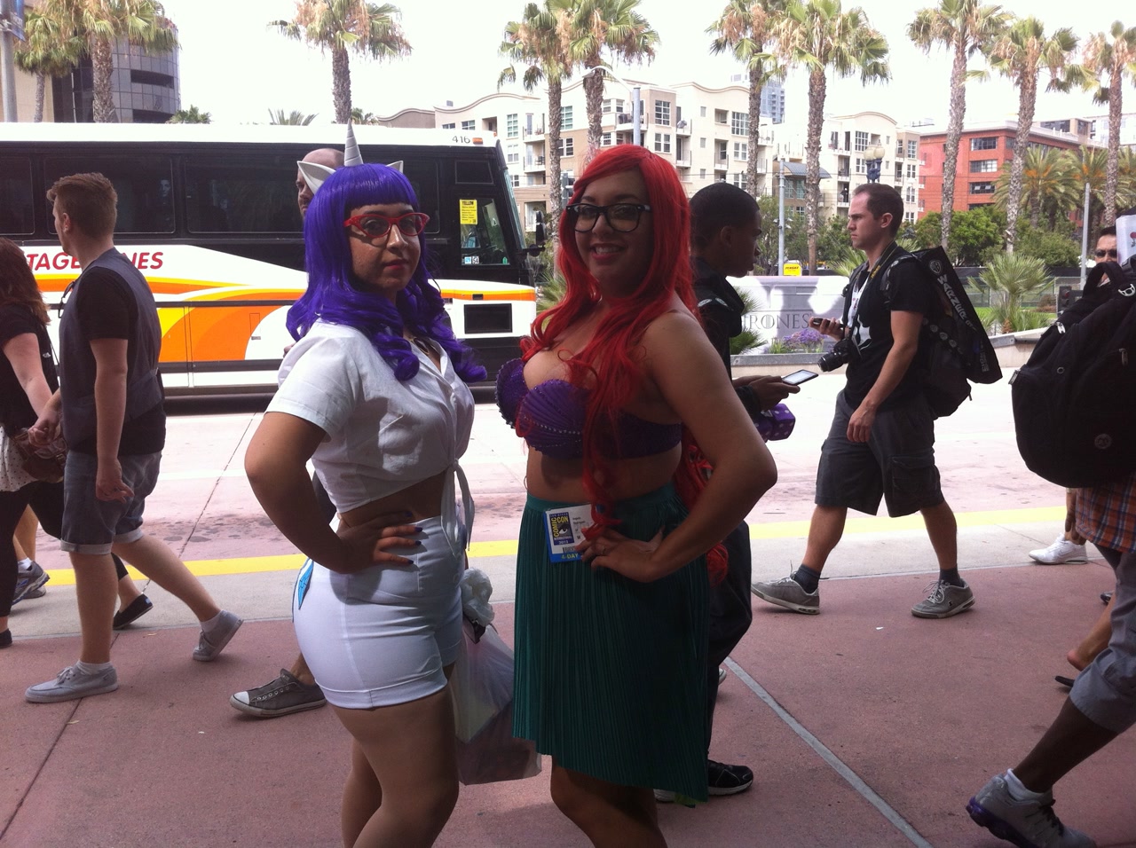 #3340568 - safe, rarity, human, g4, ariel, bus, clothes, cosplay ...