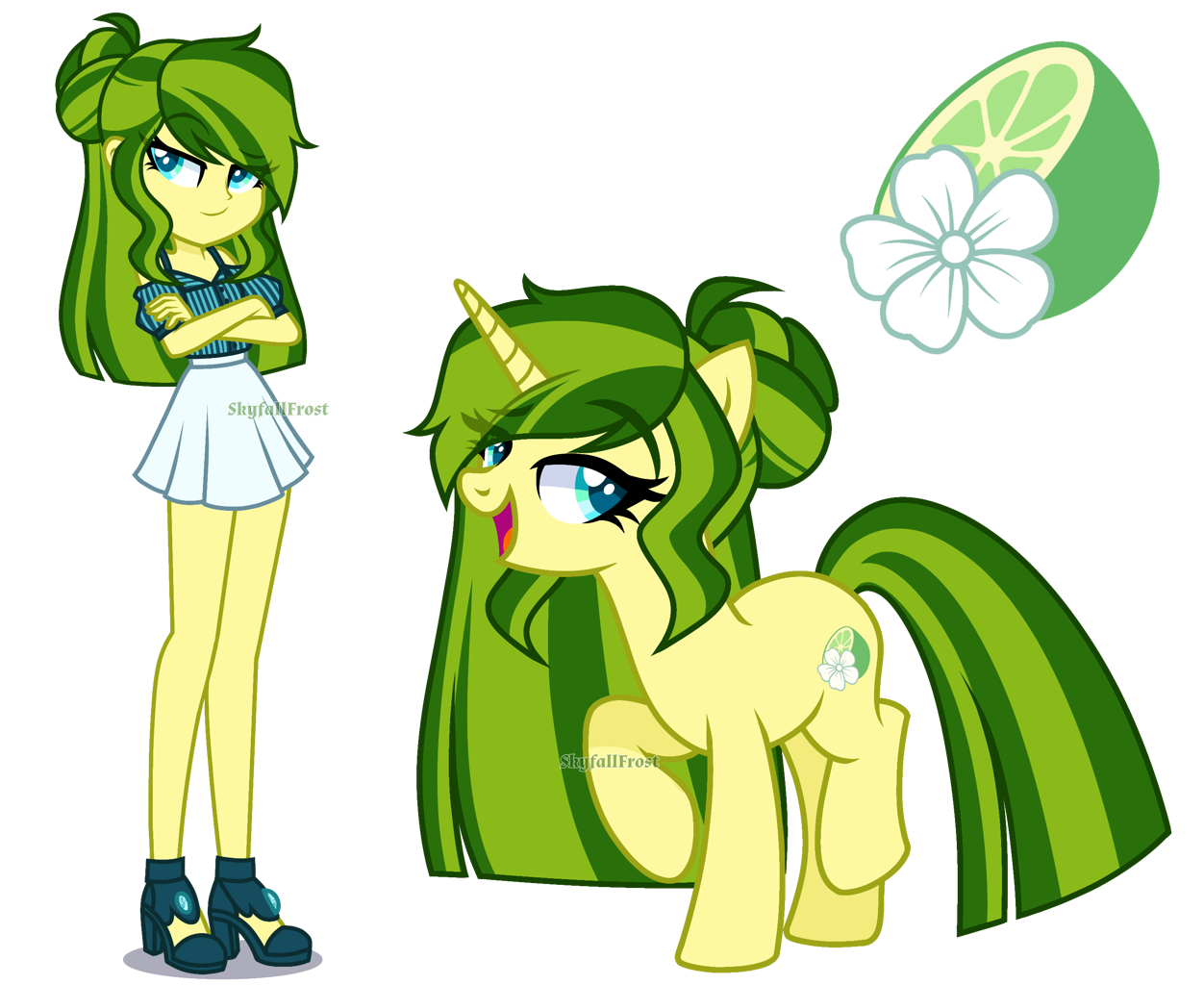 #3340889 - safe, artist:skyfallfrost, oc, oc only, oc:lime blossom ...