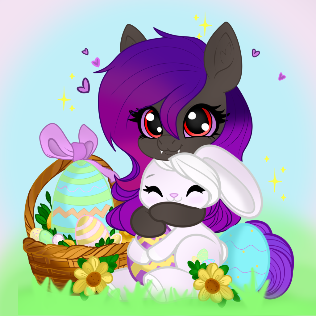 #3343211 - safe, artist:ella_starshade, hybrid, basket, easter, easter basket, easter bunny ...