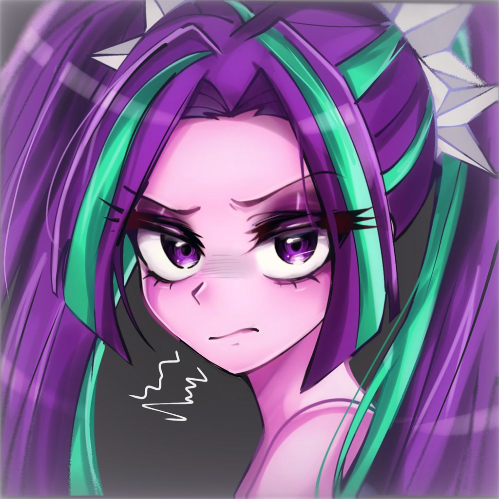 #3346138 - safe, artist:pulse, aria blaze, human, equestria girls, g4, :s, annoyed, bare ...