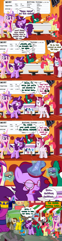 #3346829 - safe, artist:jasperpie, apple bloom, cayenne, princess ...