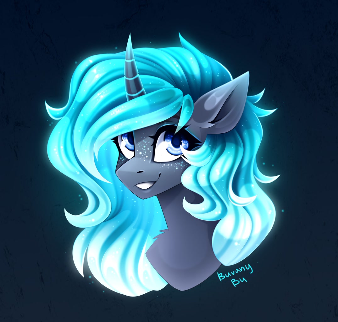 #3347139 - safe, artist:buvanybu, oc, oc only, pony, unicorn, bust, horn, solo, unicorn oc ...