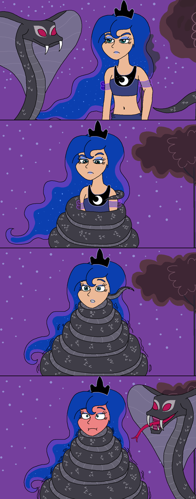 3347478 Safe Artist Ocean Lover Princess Luna Cobra Human