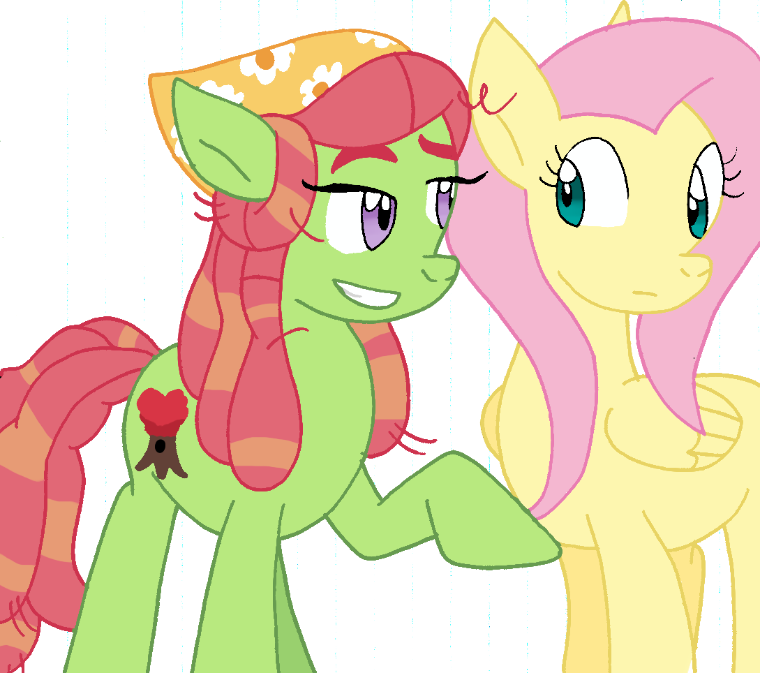 #3347874 - safe, artist:cmara, fluttershy, tree hugger, earth pony, pegasus, pony, g4, duo, duo ...