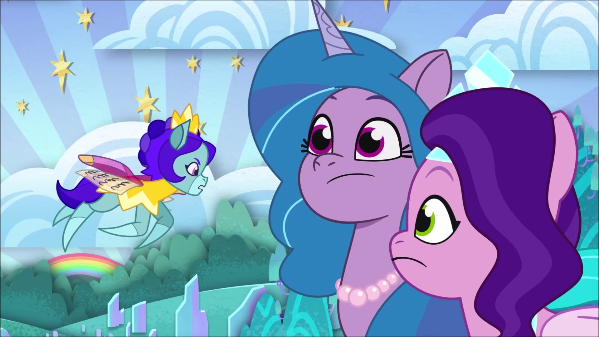 #3348753 - safe, screencap, book fairy, hitch trailblazer, izzy moonbow ...