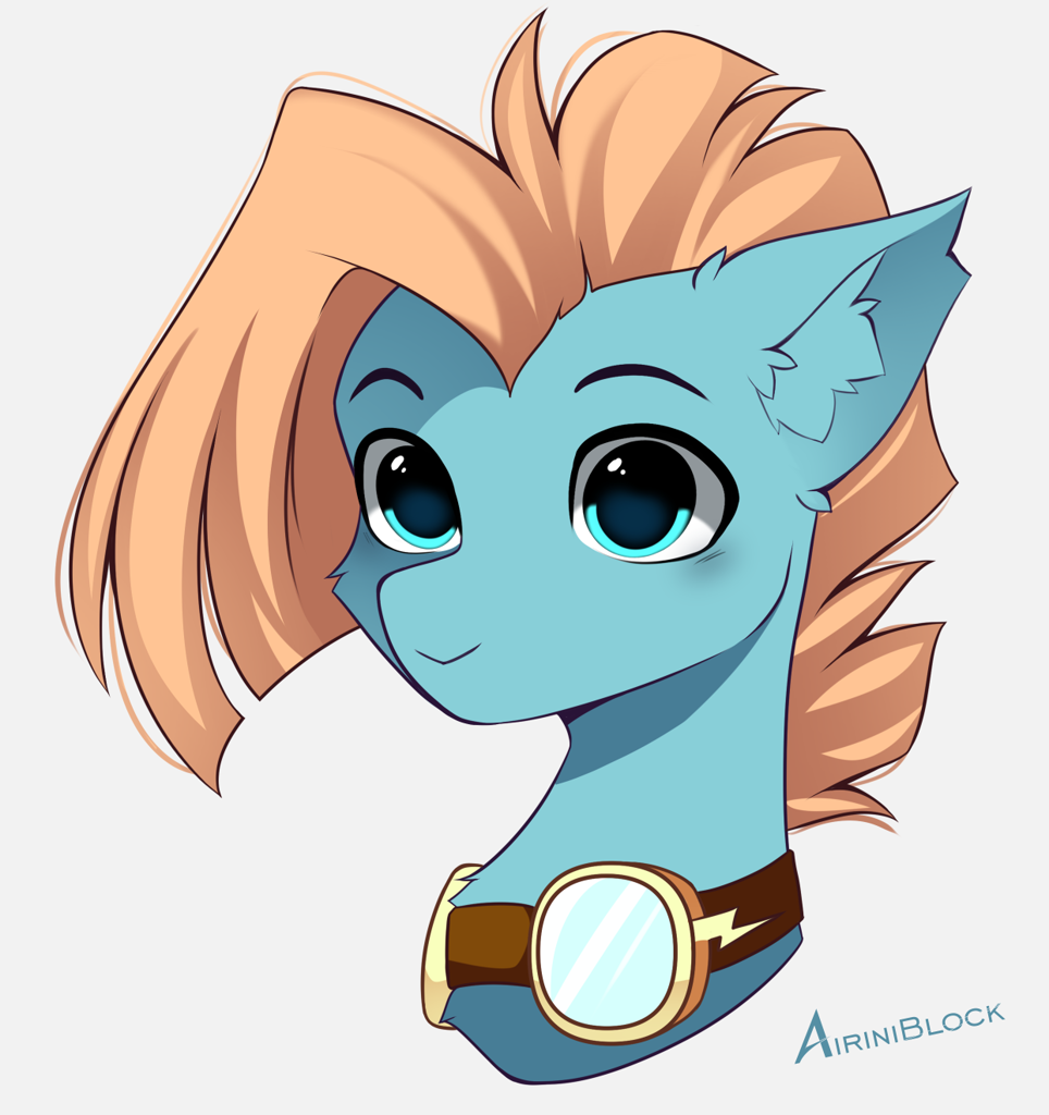 #3350326 - safe, artist:airiniblock, oc, oc only, oc:thunder burst, bust, icon, portrait, solo ...