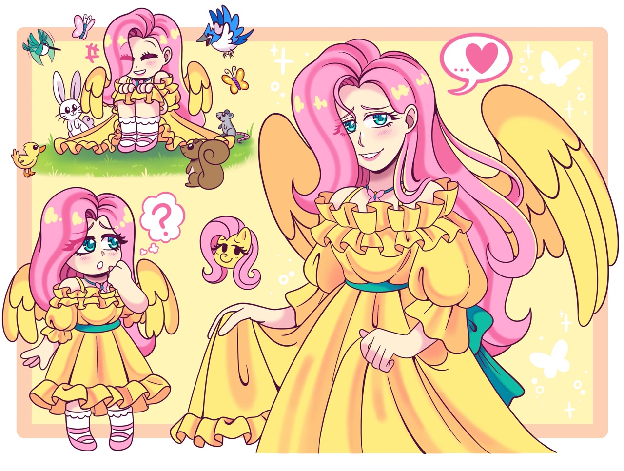 #3351478 - safe, artist:mscreepyplaguedoctor, angel bunny, fluttershy ...