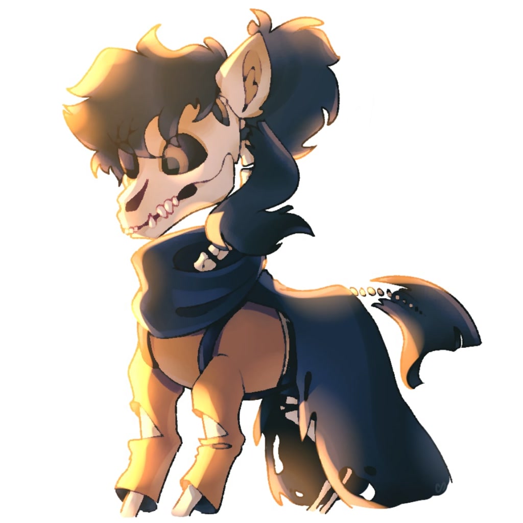 #3351576 - safe, artist:tsarstvo, oc, oc only, pony, skeleton pony, bone, full body, simple ...