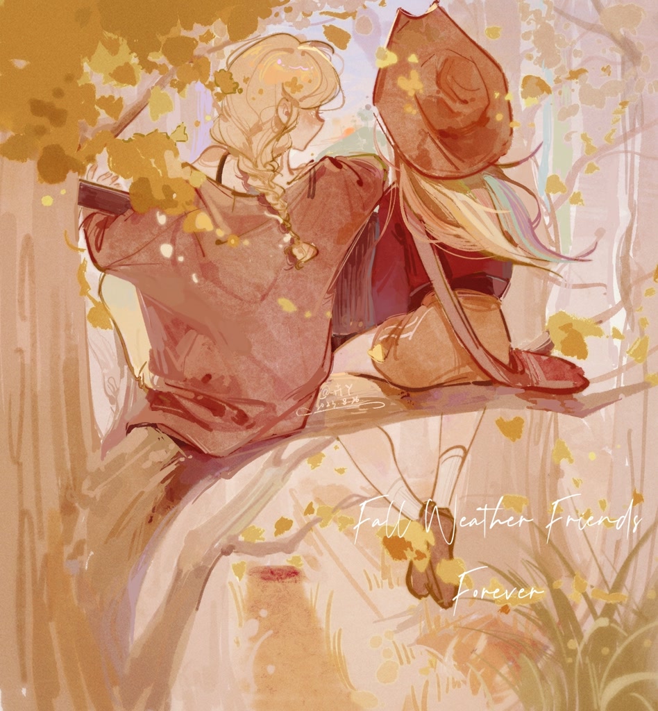 #3353215 - safe, artist:cloverieee, applejack, rainbow dash, human ...