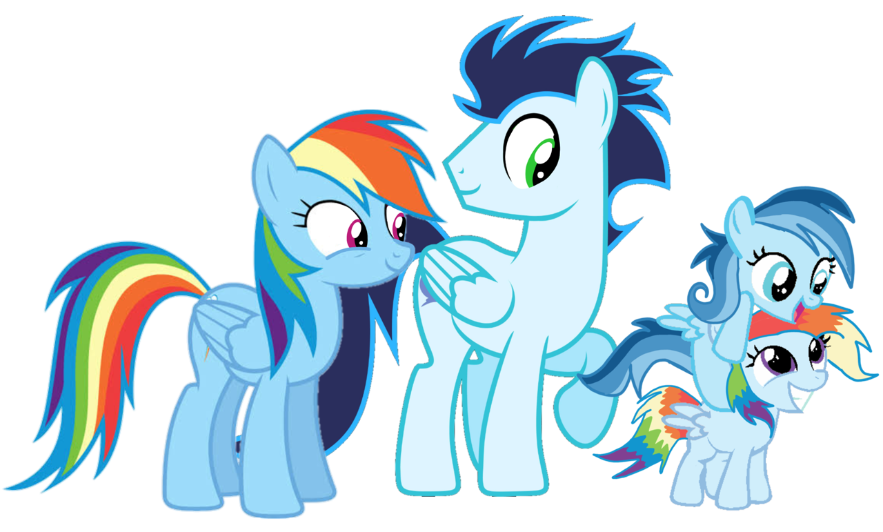 #3353354 - safe, rainbow dash, soarin', oc, oc:ragtag, oc:shooting star ...