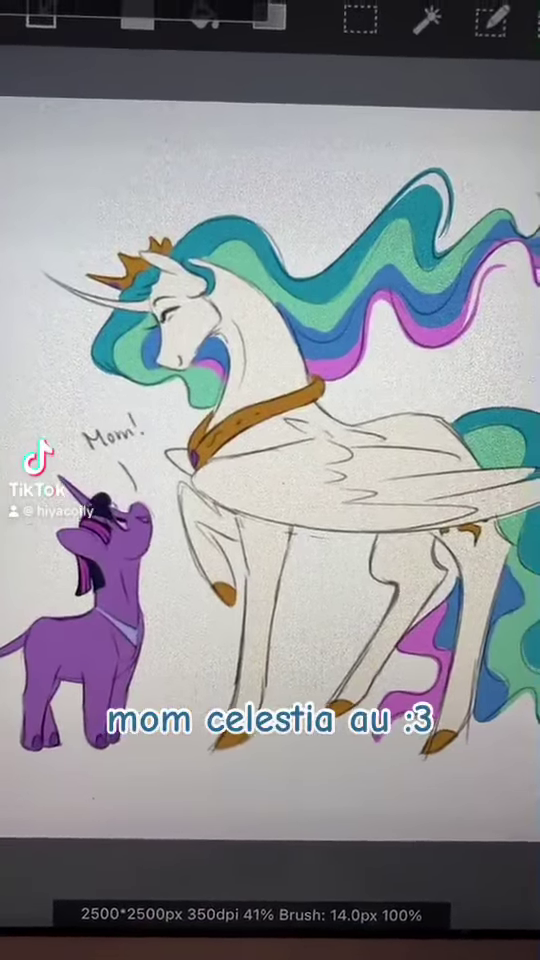 #3353689 - safe, artist:hiyacolly, princess celestia, twilight sparkle ...