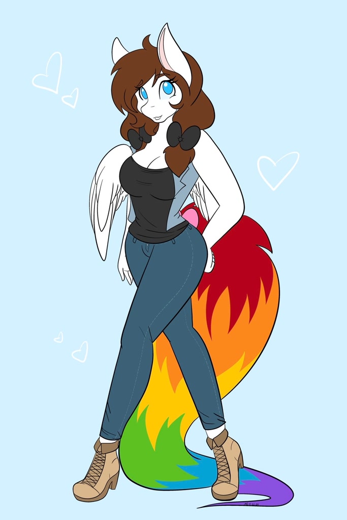 #3353738 - safe, artist:mscolorsplash, oc, oc only, oc:color splash, pegasus, anthro ...