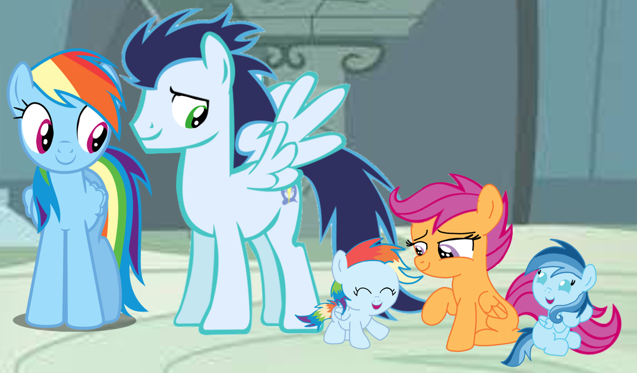 #3354086 - safe, rainbow dash, scootaloo, soarin', oc, oc:ragtag, oc ...