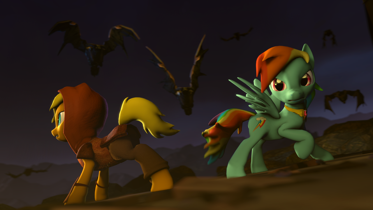 #3336219 - safe, artist:argodaemon, rainbow dash, oc, oc:gold petals ...