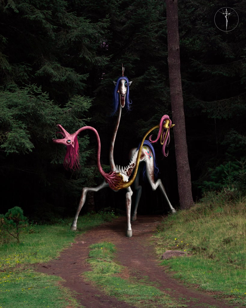 #3354737 - grimdark, grotesque, artist:viii_proteo, fluttershy, pinkie ...