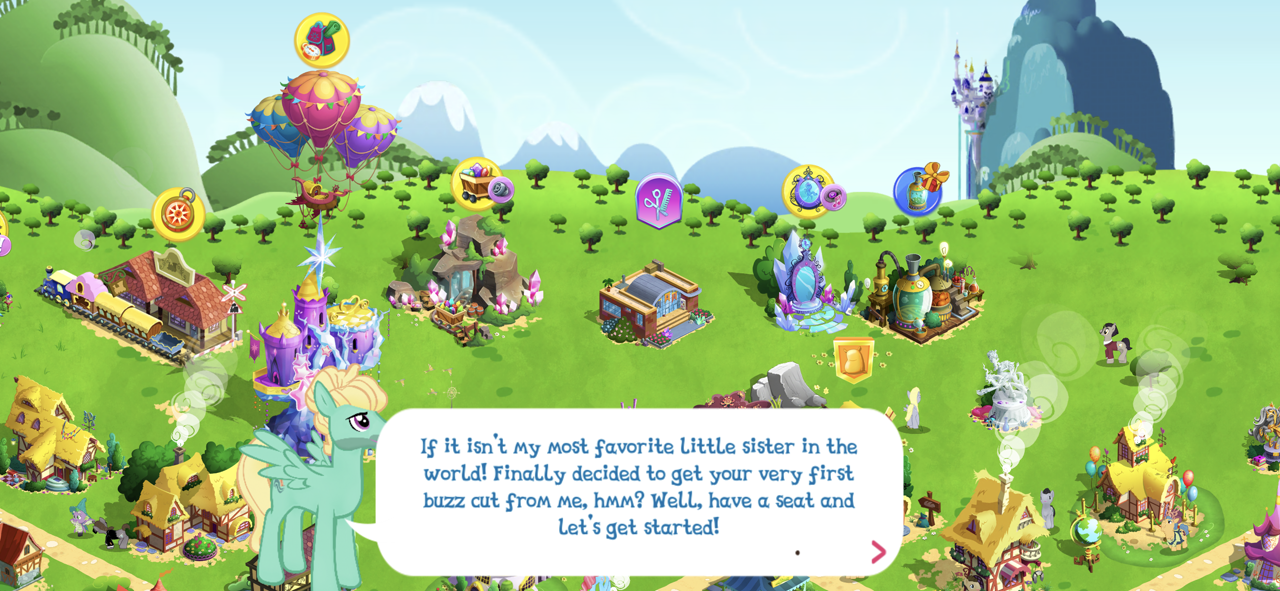 #3355022 - safe, gameloft, cup cake, derpy hooves, lucky clover ...