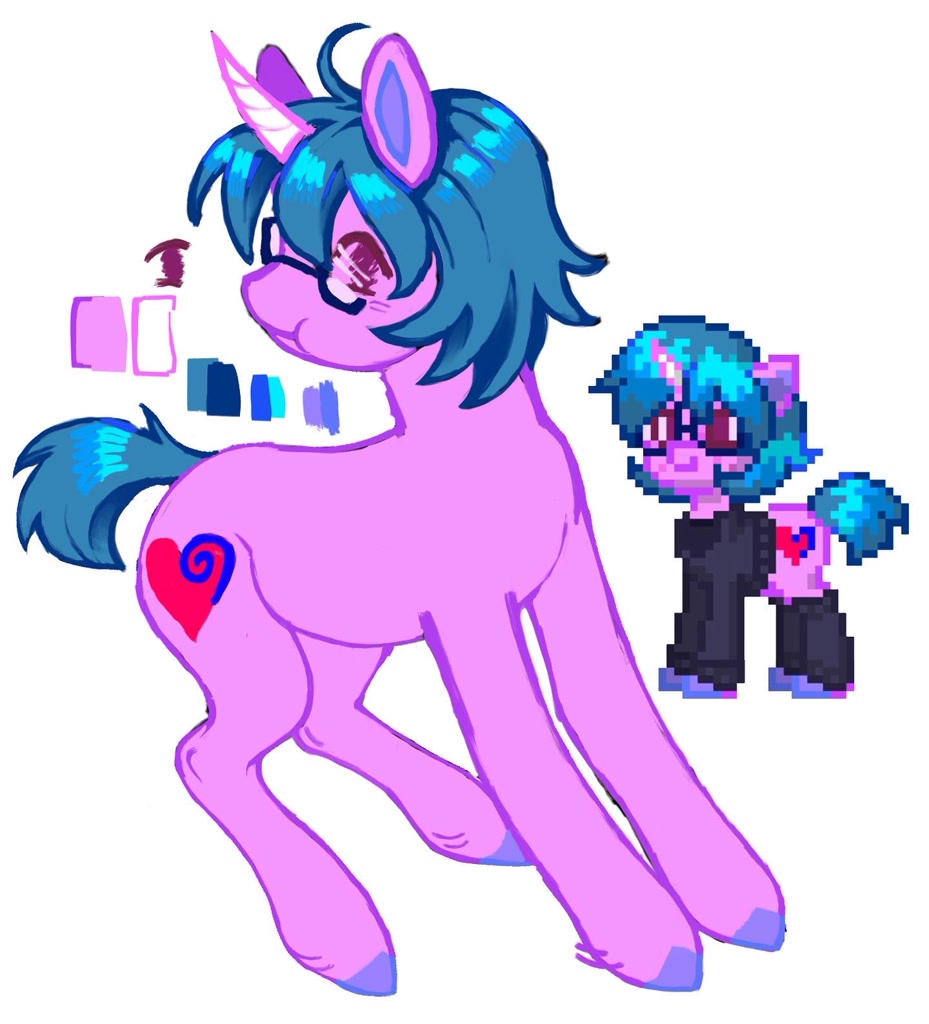 #3337831 - safe, artist:heartwoozy, oc, oc only, pony, unicorn, pony town, clothes, curved horn ...