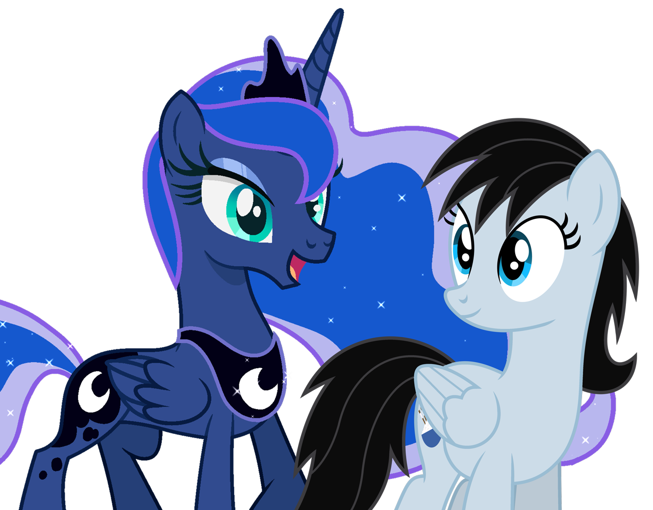 #3337913 - safe, artist:creedyboy124, princess luna, oc, oc:chloe park ...