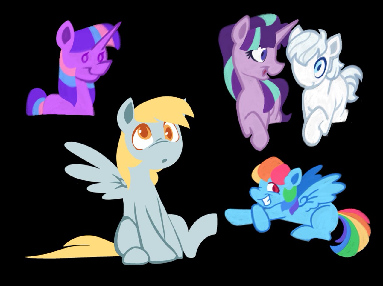 #3338151 - safe, artist:partyponypower, derpy hooves, double diamond ...