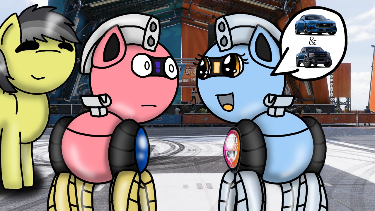 #3338906 - safe, artist:foxfer64_yt, oc, oc only, oc:silverstream (robot pony), oc:thunder (fl ...